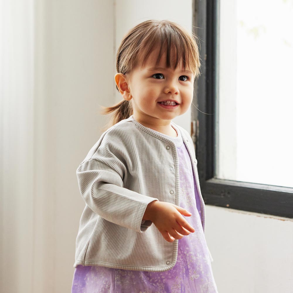 リブカーディガン ライトグレー 80cm・90cm・100cm – 10mois 公式オンラインショップ