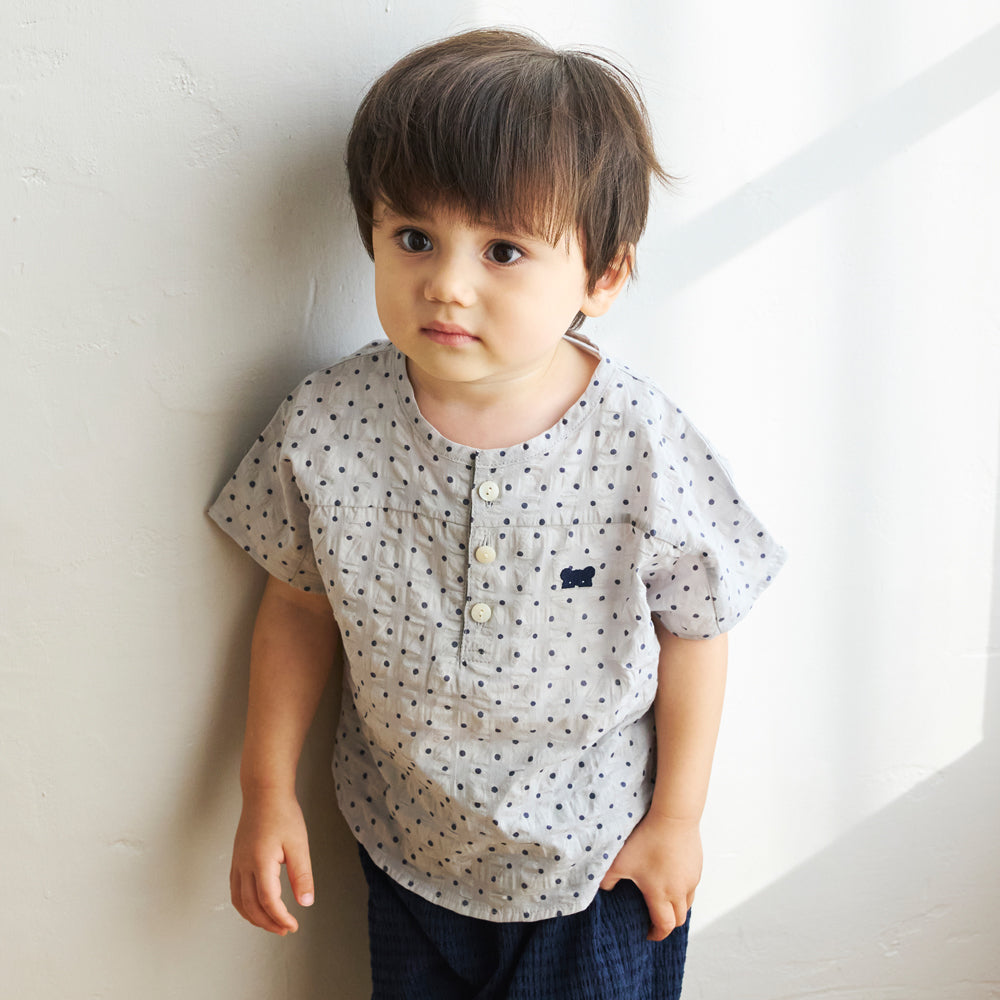 ベアマスクdotブラウス グレー 80・90・100・110cm – 10mois 公式オンラインショップ